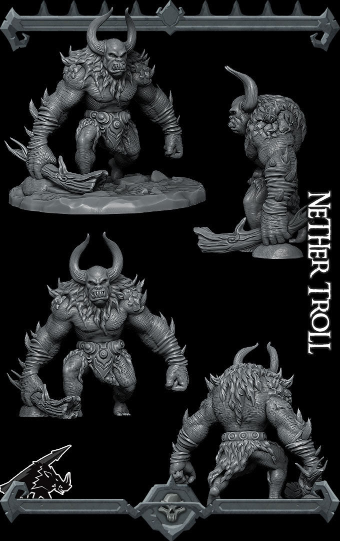 Miniature NETHER TROLL - Various Sizes for Dungeons and Dragons Pathfi ...